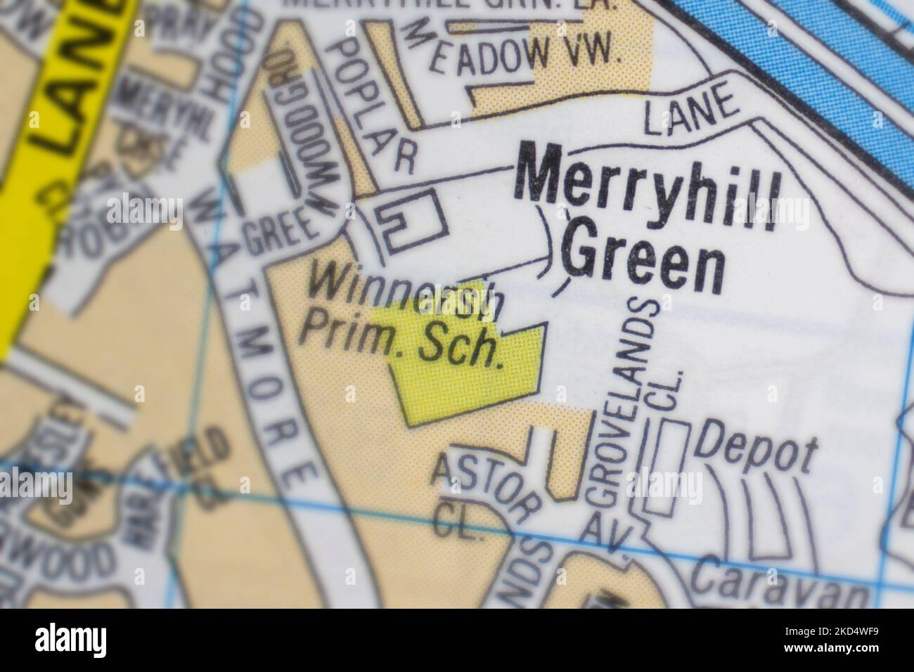 Merryhill Green village - Berkshire, United Kingdom colour atlas map ...