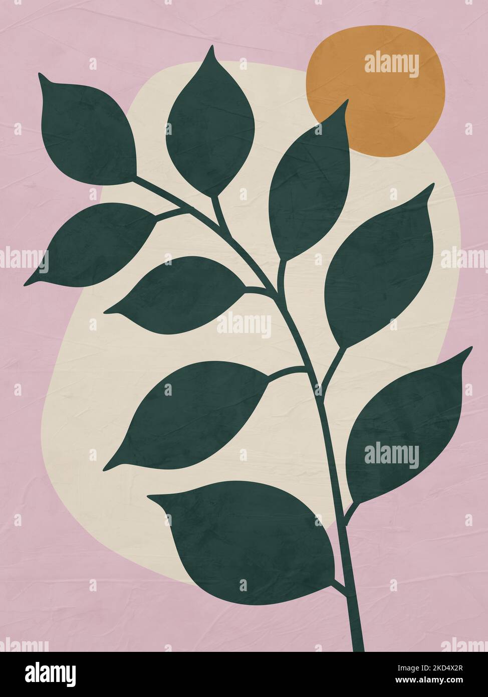 beautiful colorful botanical floral art, nature leaves and flowers ...