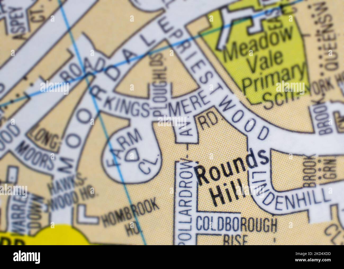 Rounds Hill village - Berkshire, United Kingdom colour atlas map town ...