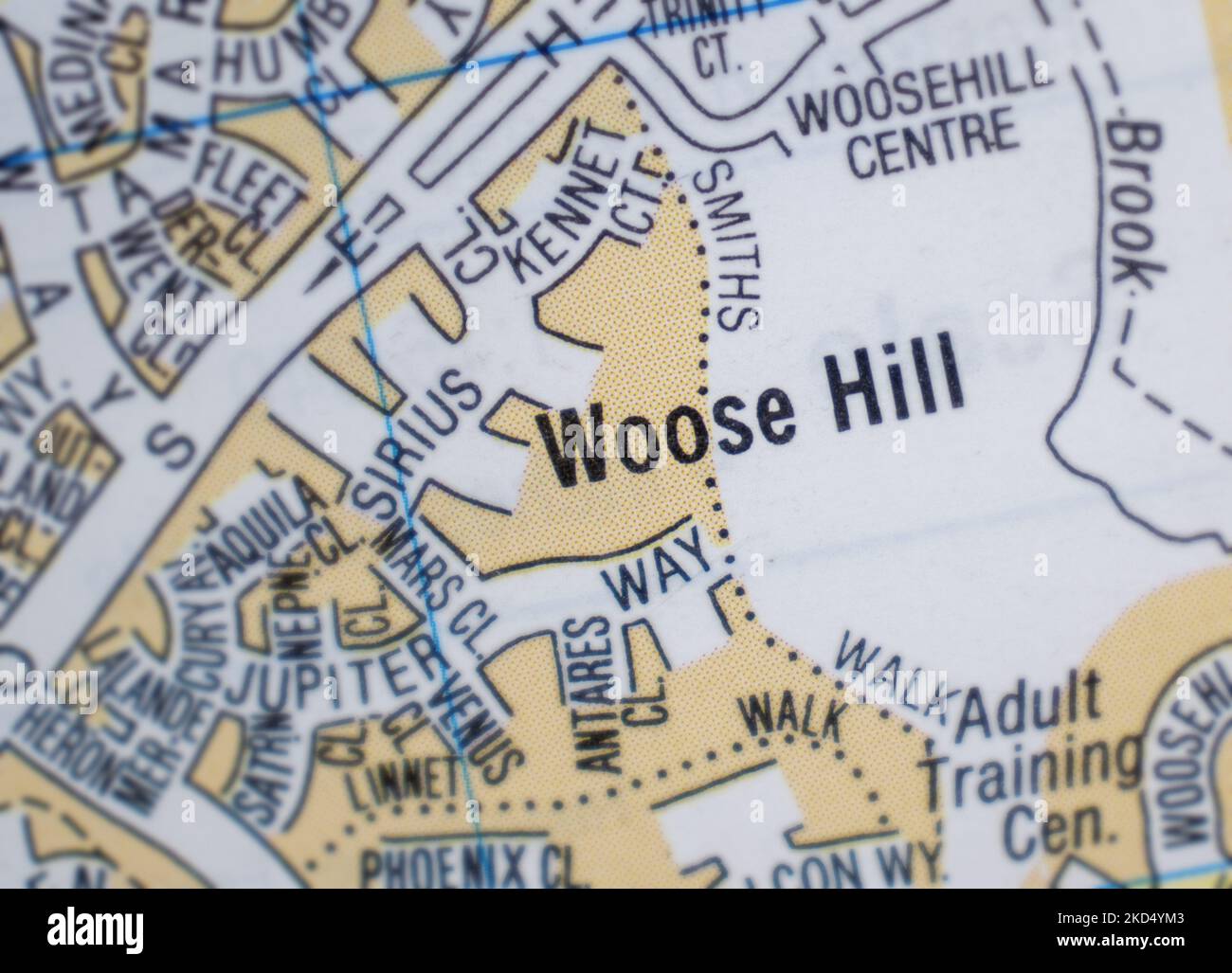 Woose Hill village - Berkshire, United Kingdom colour atlas map town ...