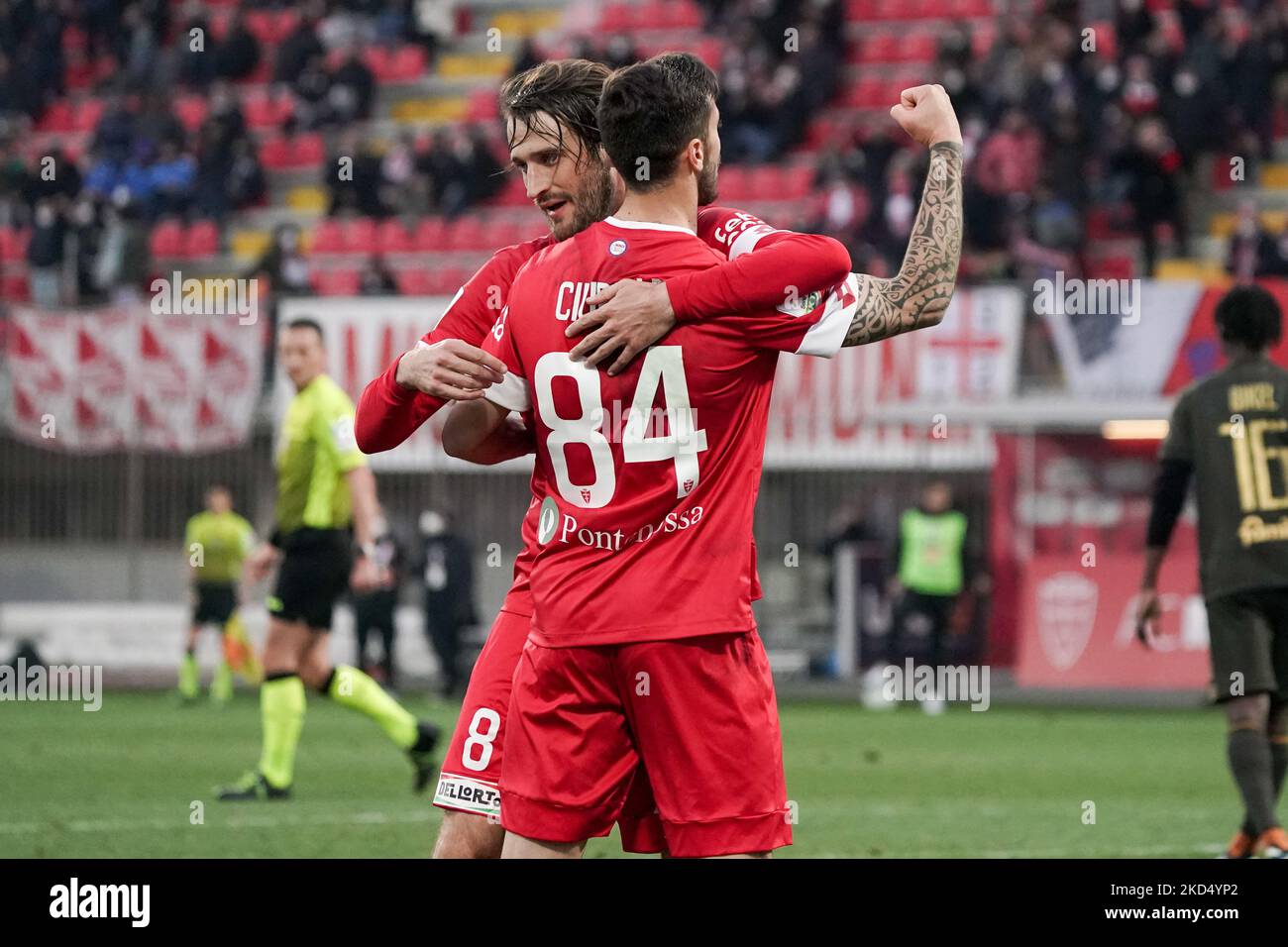 Andrea Barberis (#8 Monza) goal celebrate during AC Monza against L.R ...