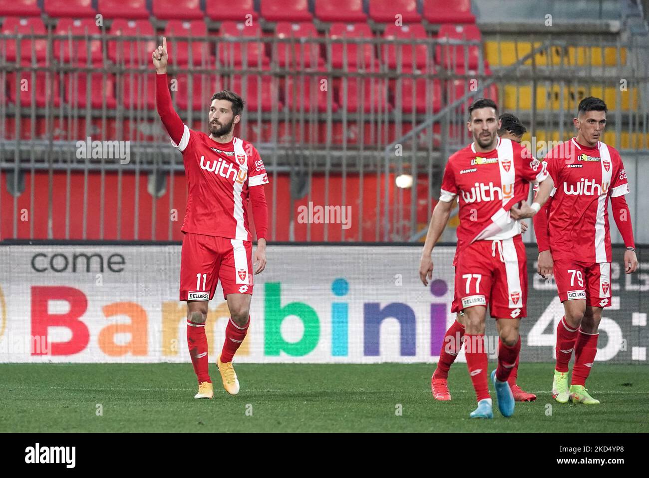 Leonardo Mancuso (#11 Monza) goal celebrate during AC Monza against L.R ...