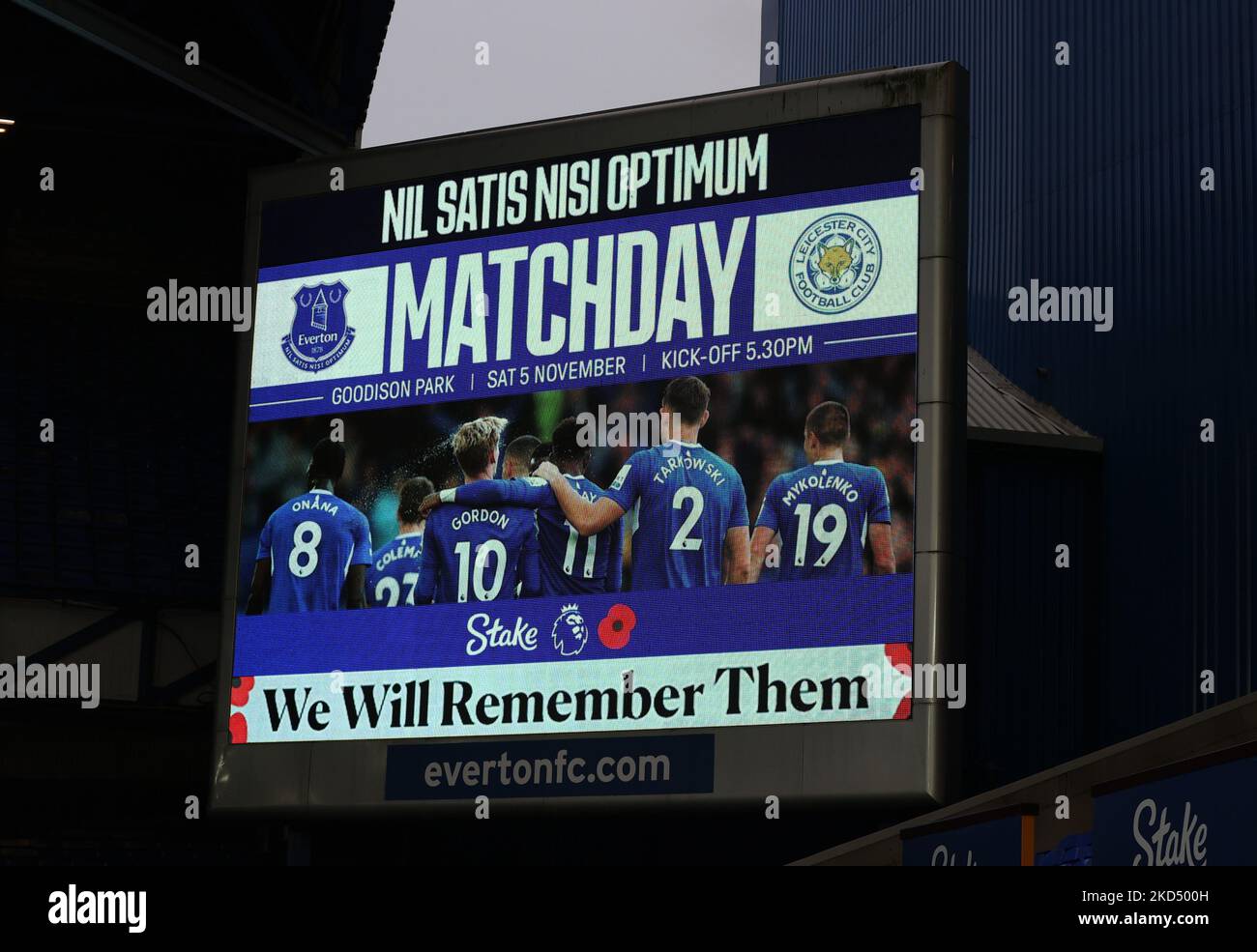 Goodison Park, Liverpool, UK. 5th Nov, 2022. Premier League football ...