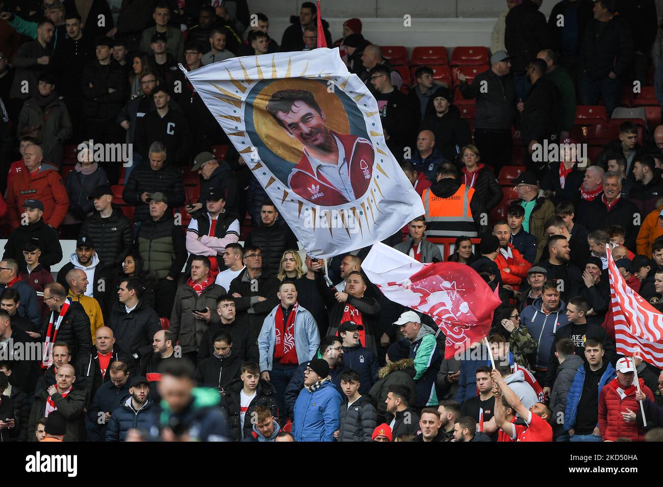 Brian Clough flag during the Sky Bet Championship match between ...