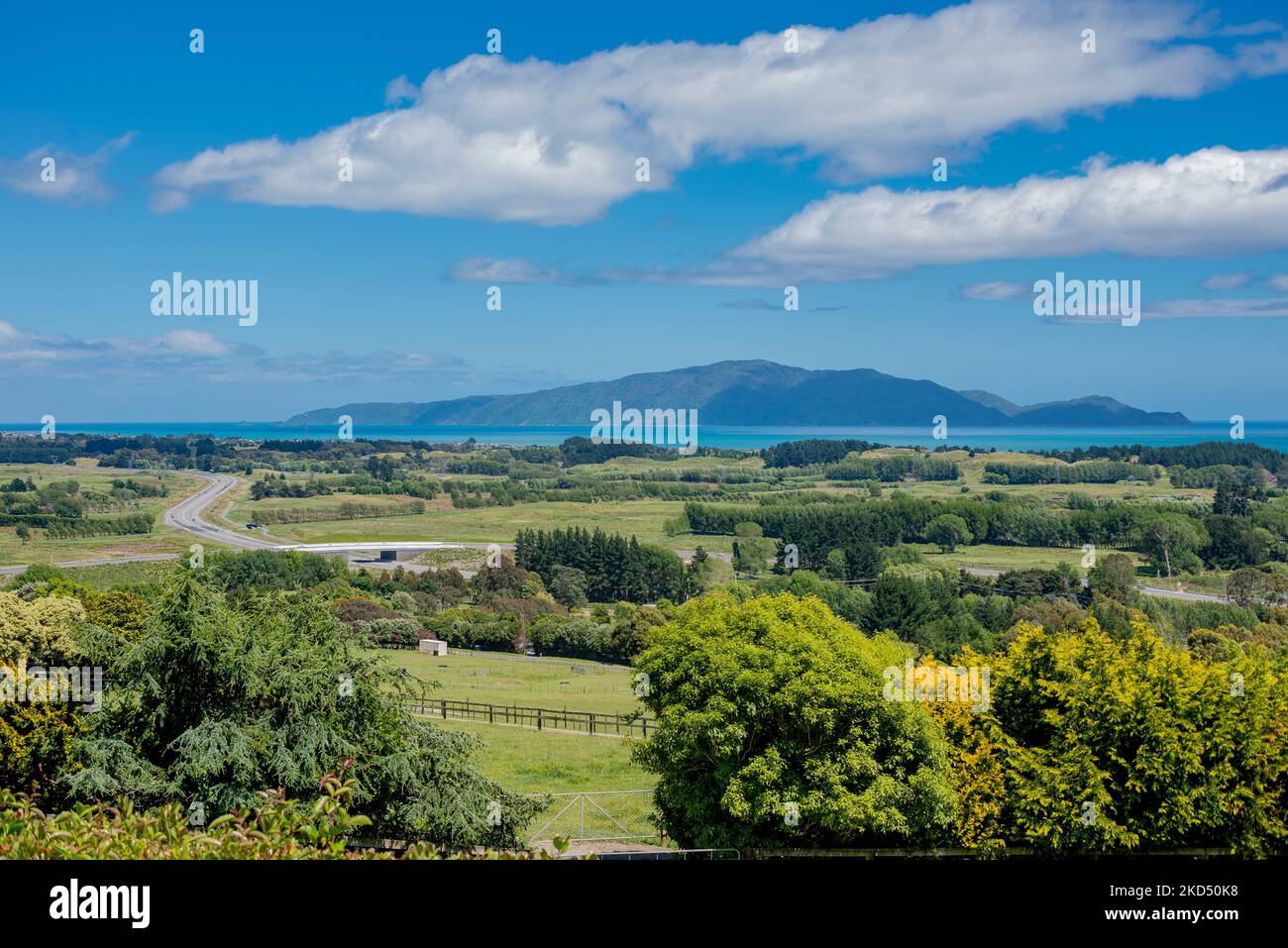 The Kapiti Coast as seen from Hadfield Rd near Peka Peka. The Island on ...