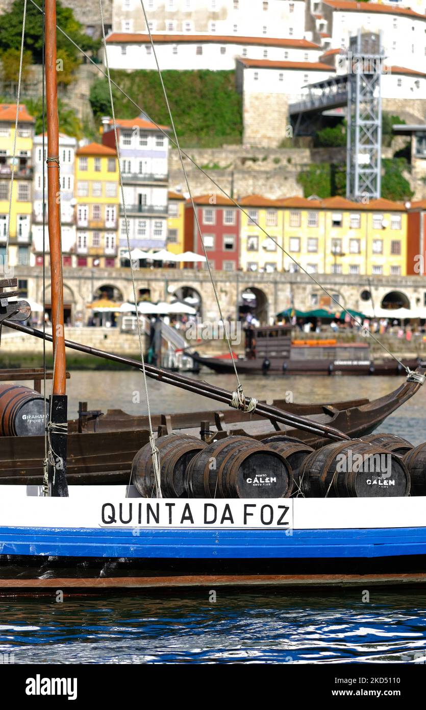 Porto Portugal traditional rabelo boats used to transport wine and port ...