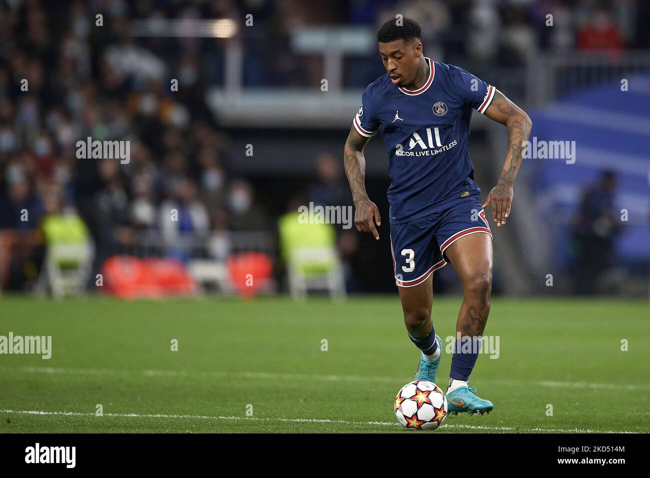 Presnel Kimpembe of PSG controls the ball during the UEFA Champions ...