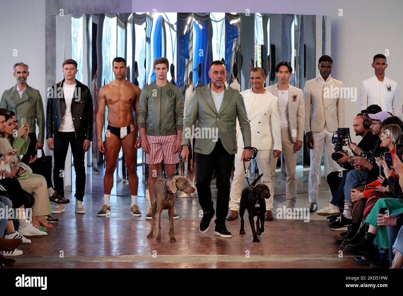 Portuguese fashion designer Nuno Gama acknowledges cheers after ...