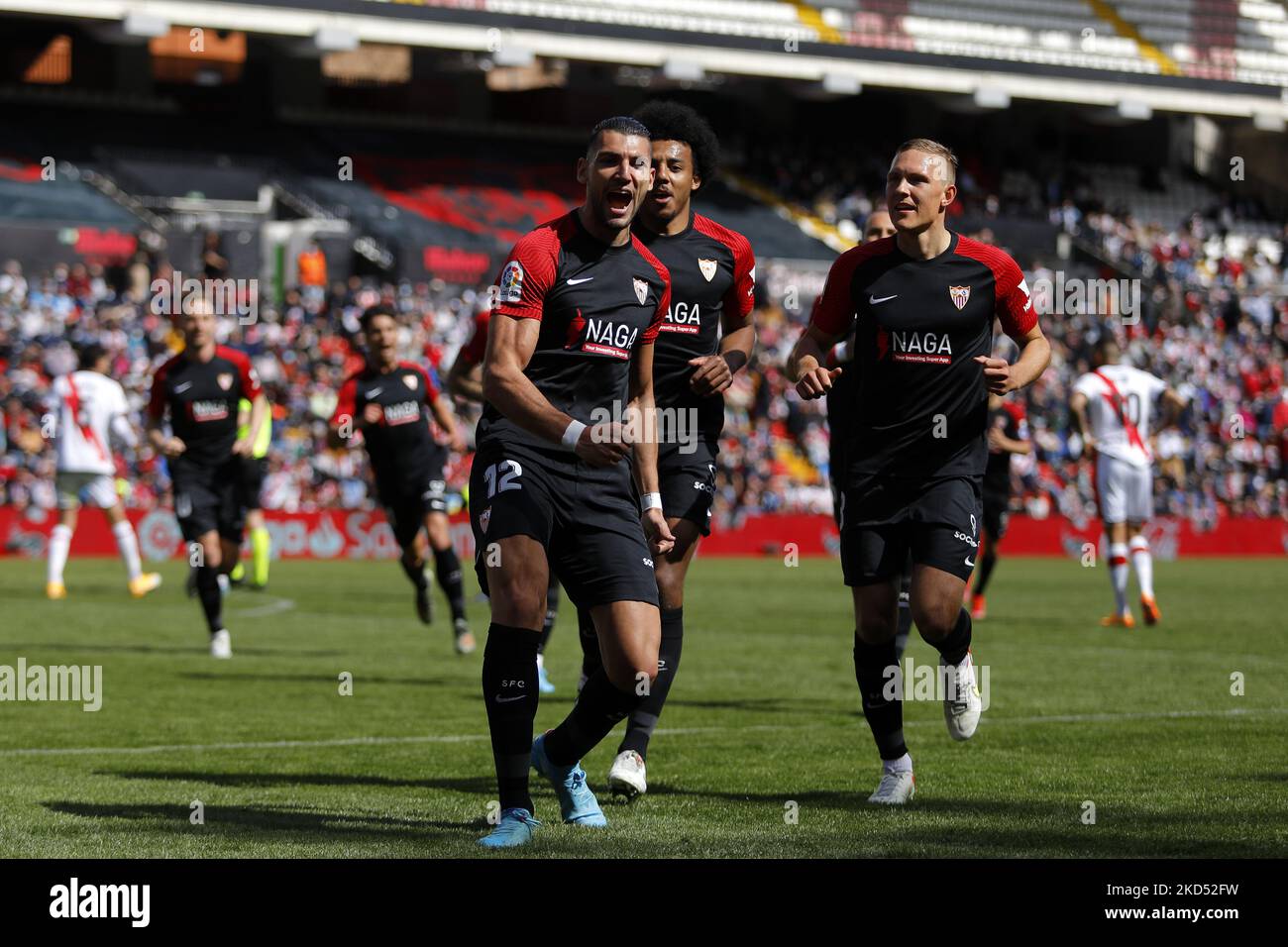 Rafa Mir of Sevilla FC celebrate a goal during the Liga match between ...