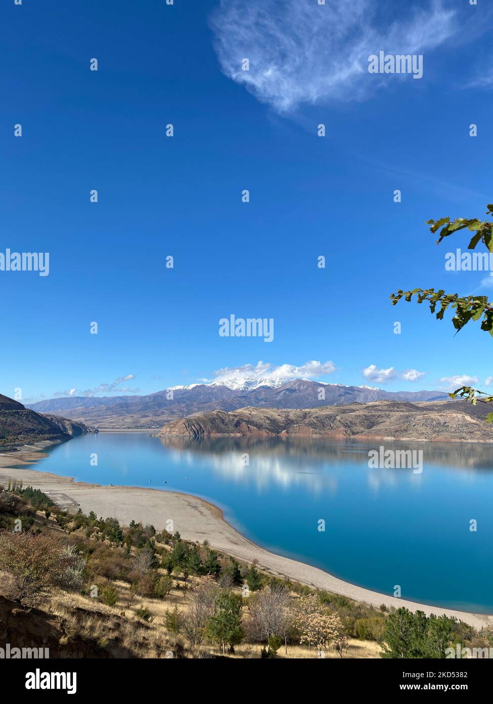 A scenic view of Lake Charvak water Reservoir in Bostonliq District in ...