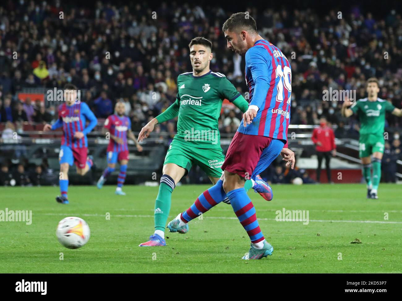 Ferran Torres scores during the match between FC Barcelona and CA ...