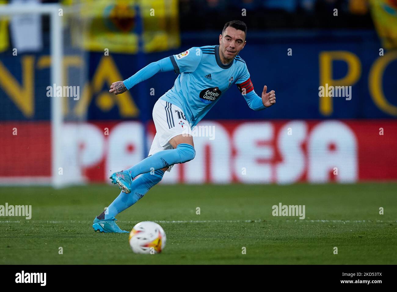 Iago Aspas of Celta de Vigo in action during the La Liga Santander ...