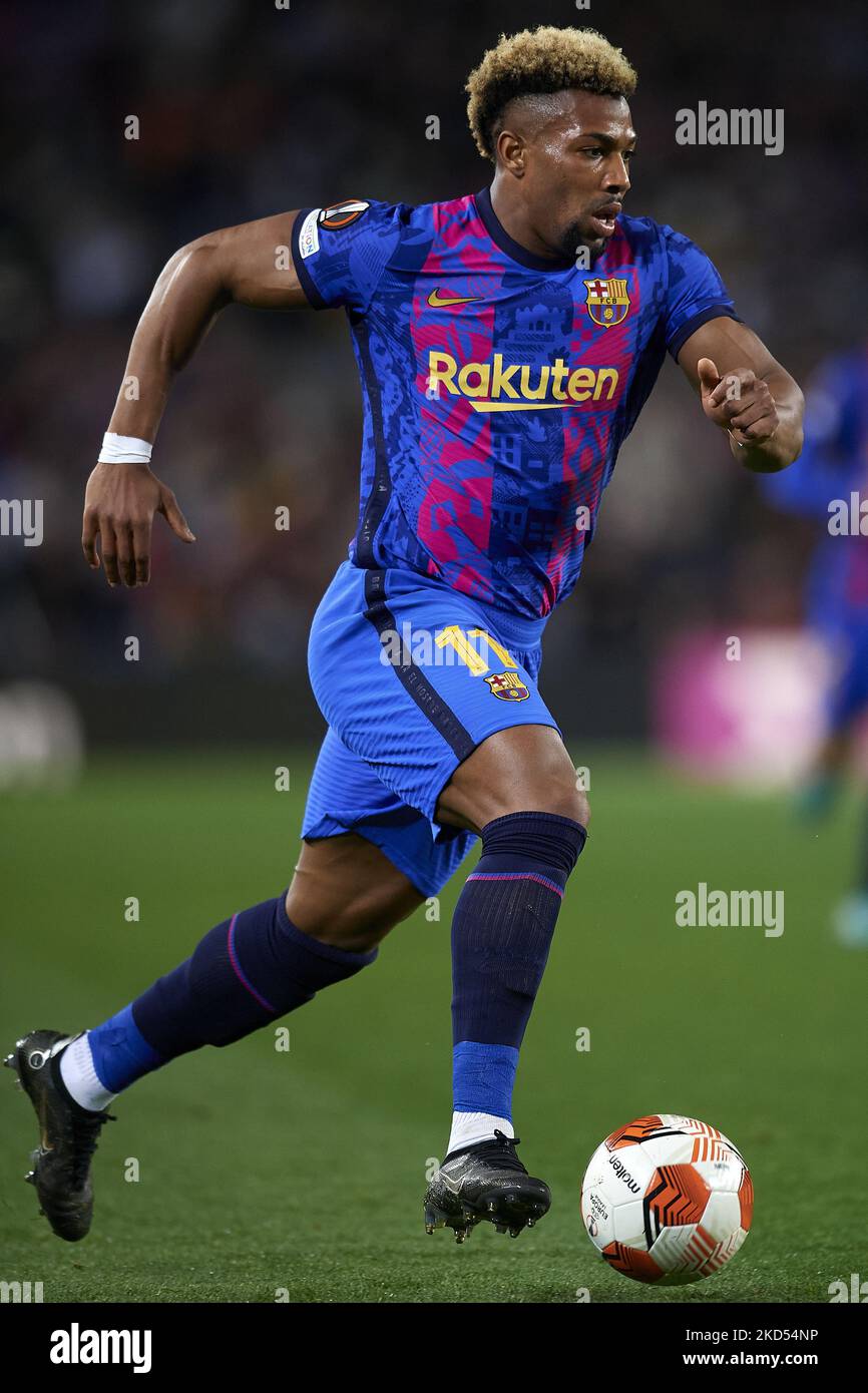Adama Traore of Barcelona in action during the UEFA Europa League Round ...