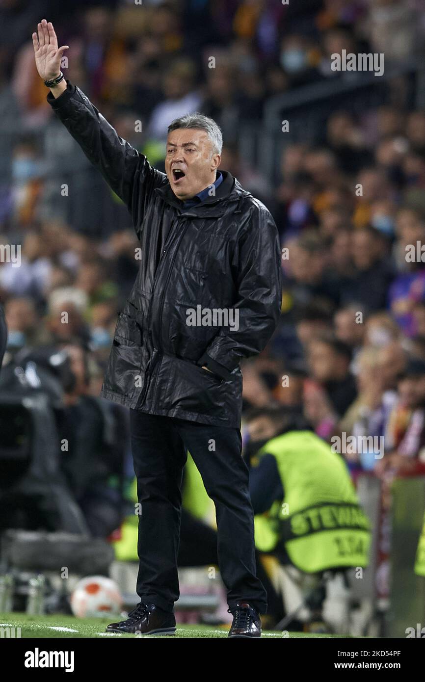 Domenec Torrent head coach of Galatasaray gestures during the UEFA ...