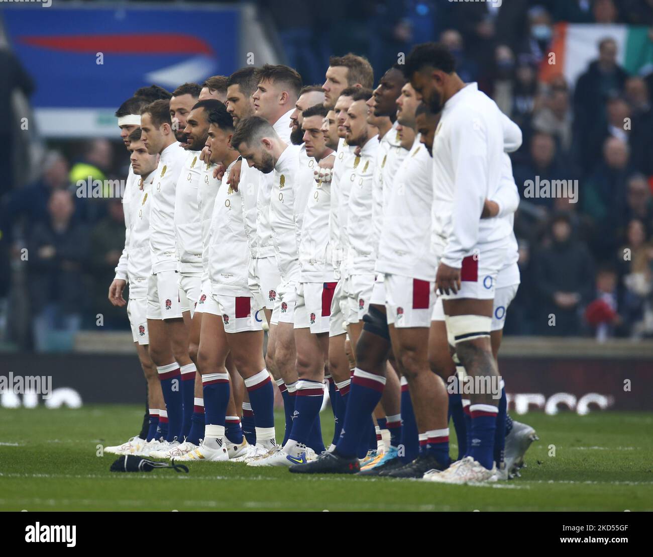 England Team before kick off during Guinness six Nations match between ...