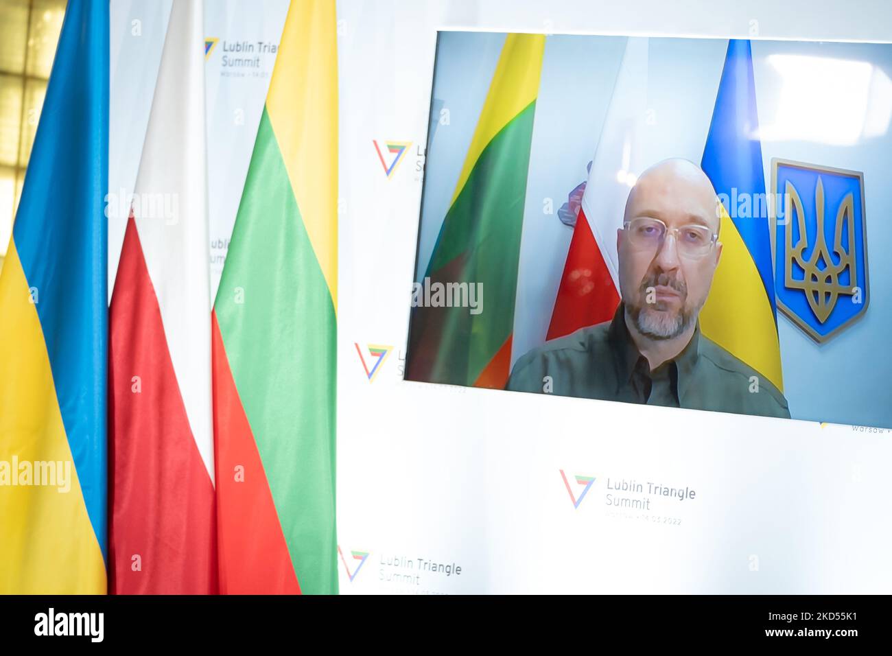 Ukrainian Prime Minister Denys Shmyhal during the Lublin Triangle ...