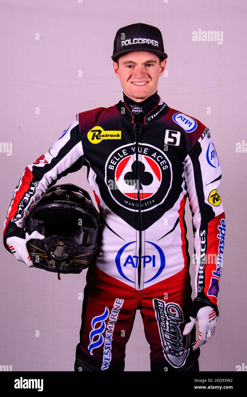 Brady Kurtz - Belle Vue 'ATPI' Aces during the Belle Vue Speedway Media ...