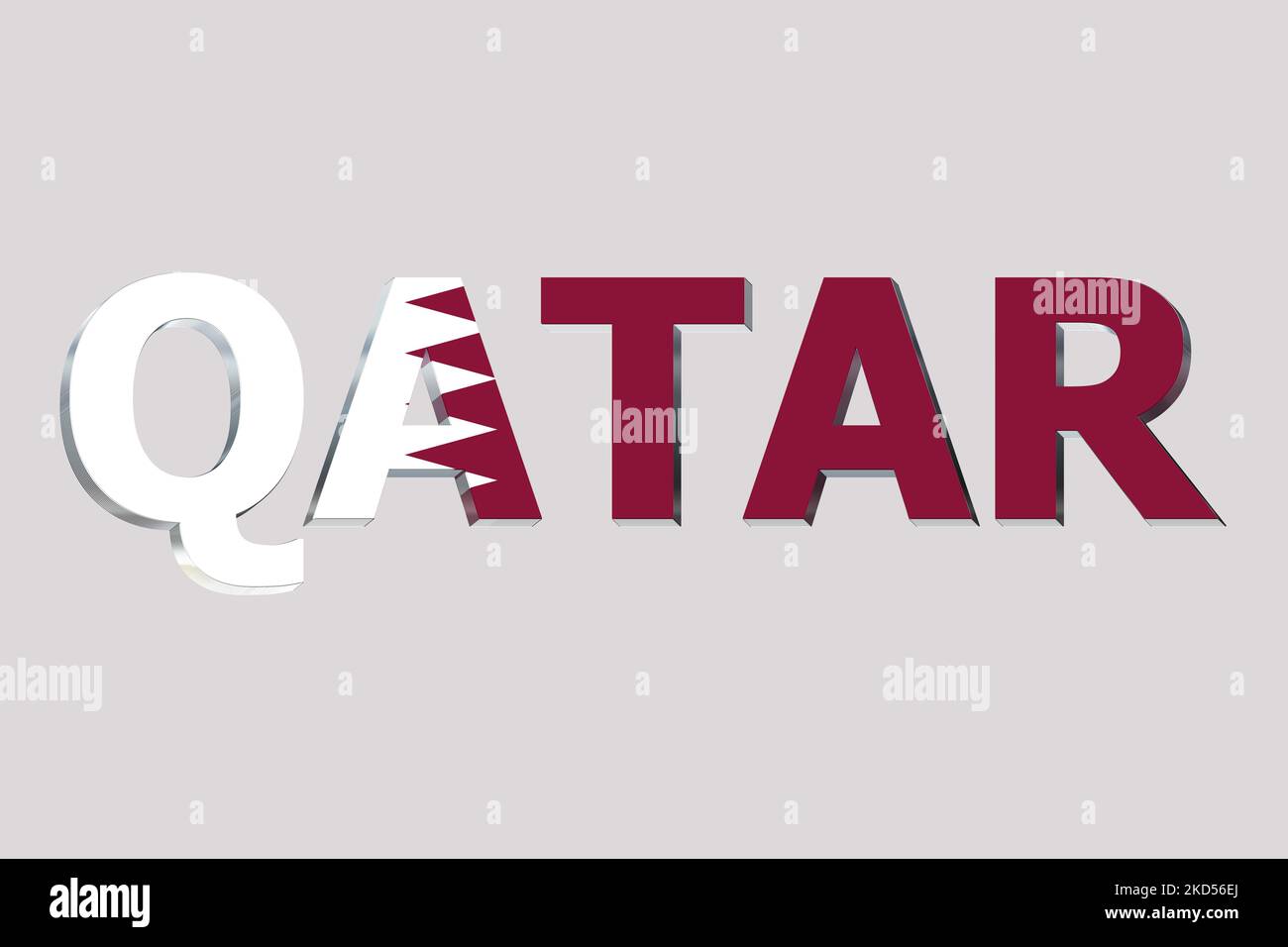 3D Flag of Qatar on a text background Stock Photo - Alamy