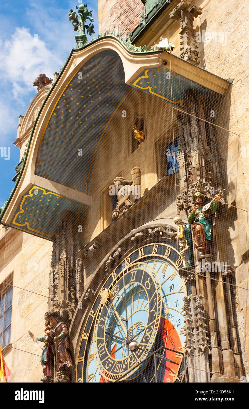 Astronomical clock is attached to the Old Town Hall, Prague, Czech ...