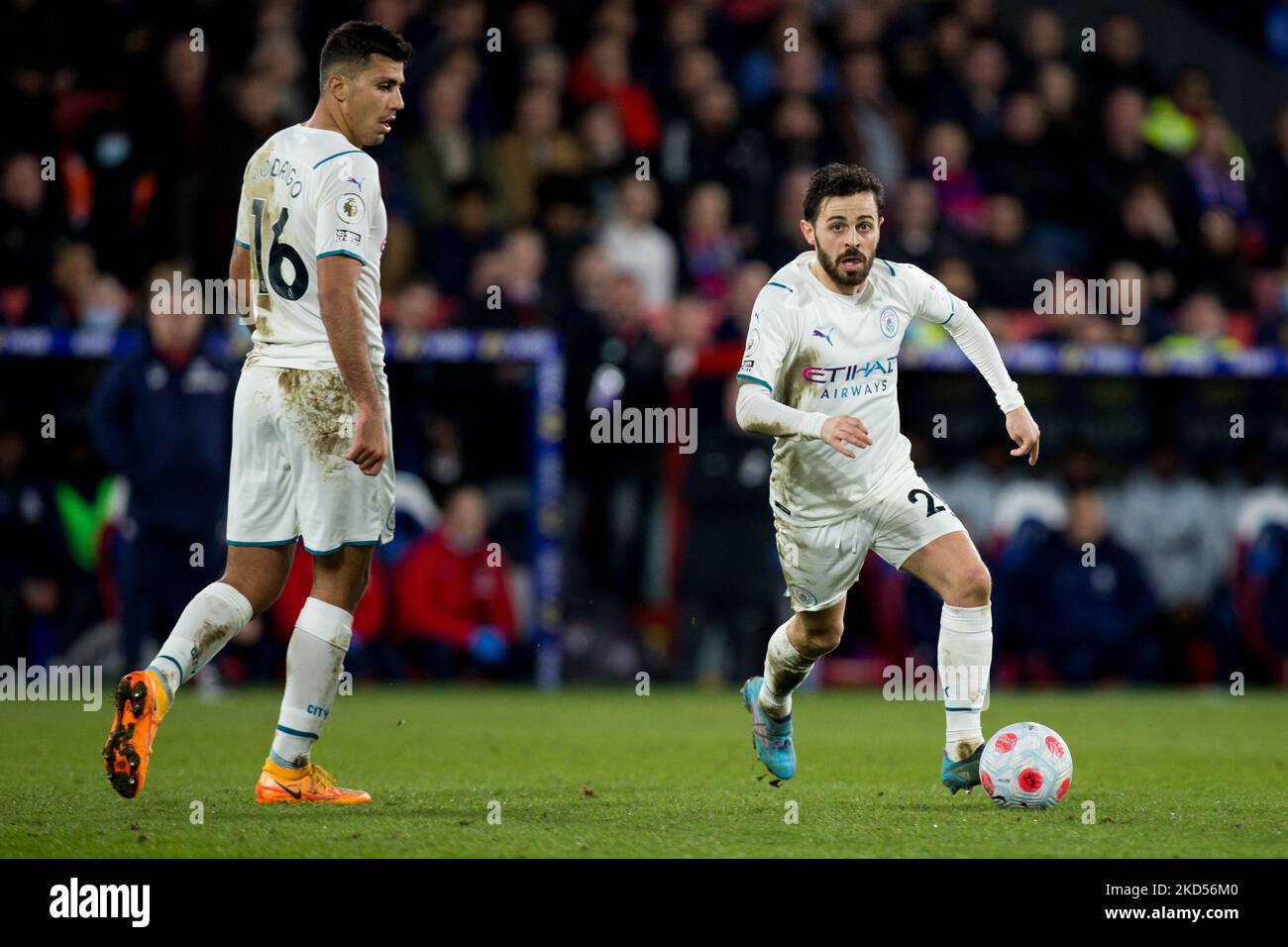 Joao Cancelo of Manchester City controls the ball during the Premier ...