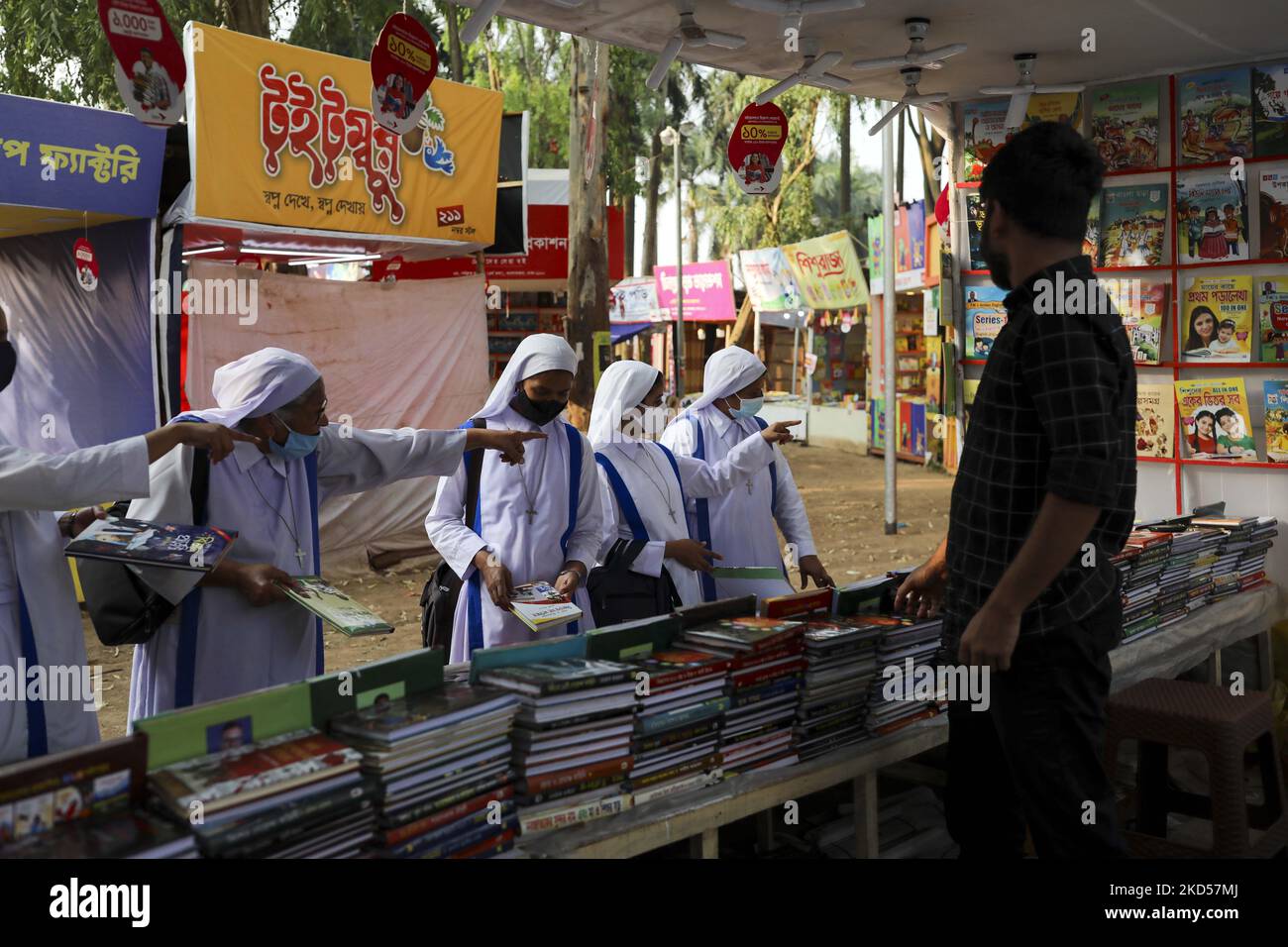 A group of Church sister seen national book fair named Ekushey Boi Mela ...