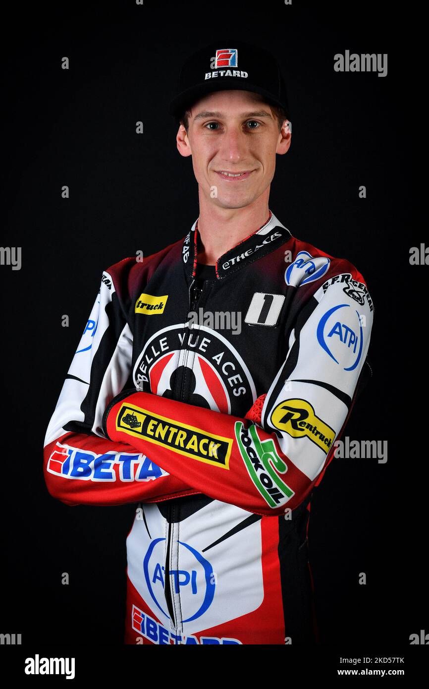 Max Fricke of Belle Vue ATPI Aces during the Belle Vue Aces Press day ...