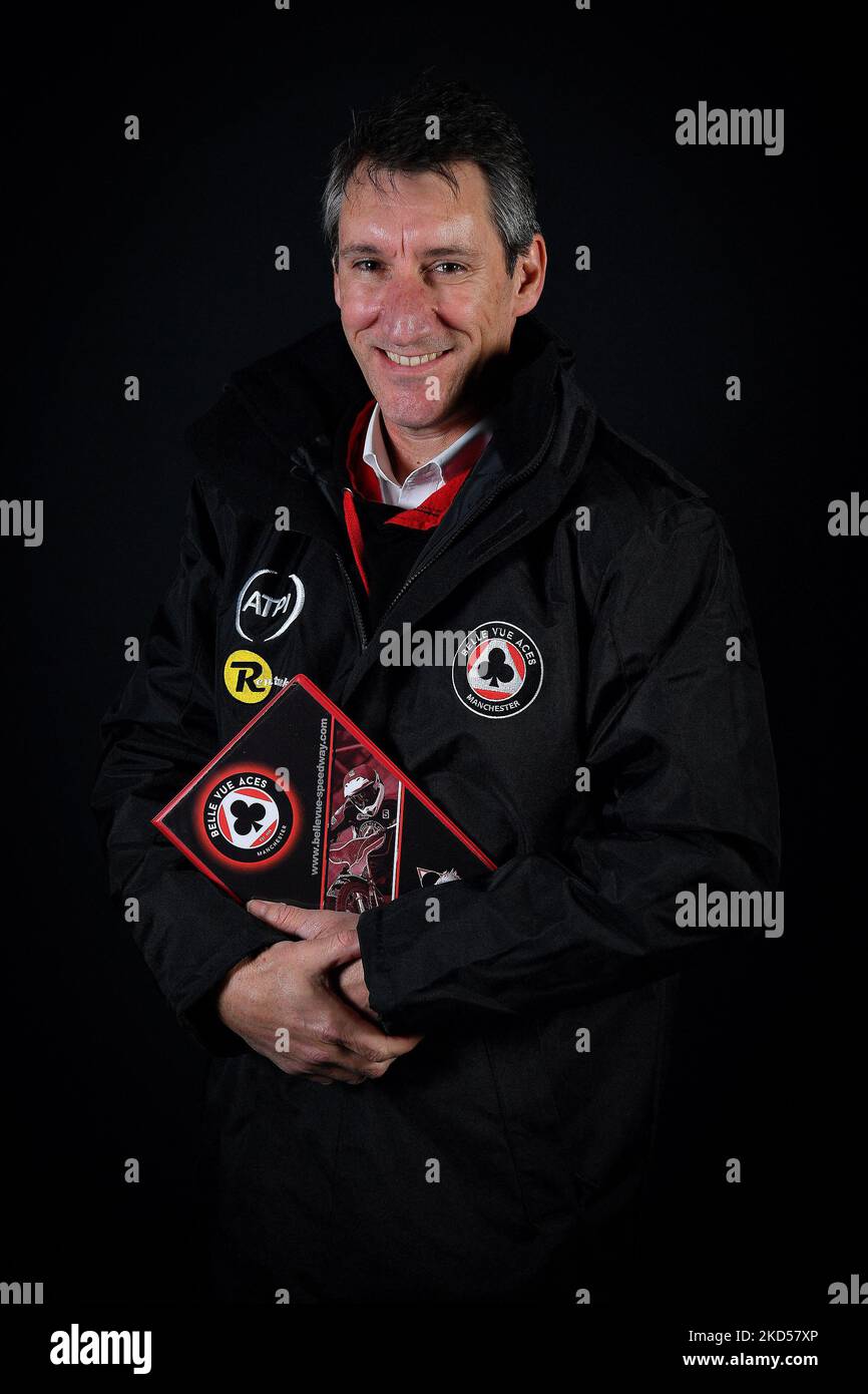 Mark Lemon (Team Manager) of Belle Vue ATPI Aces during the Belle Vue ...