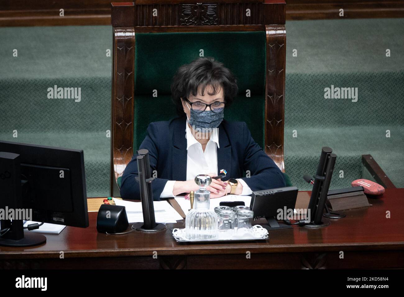 Marshal of the Sejm Elzbieta Witek during the 50th session of the Sejm ...