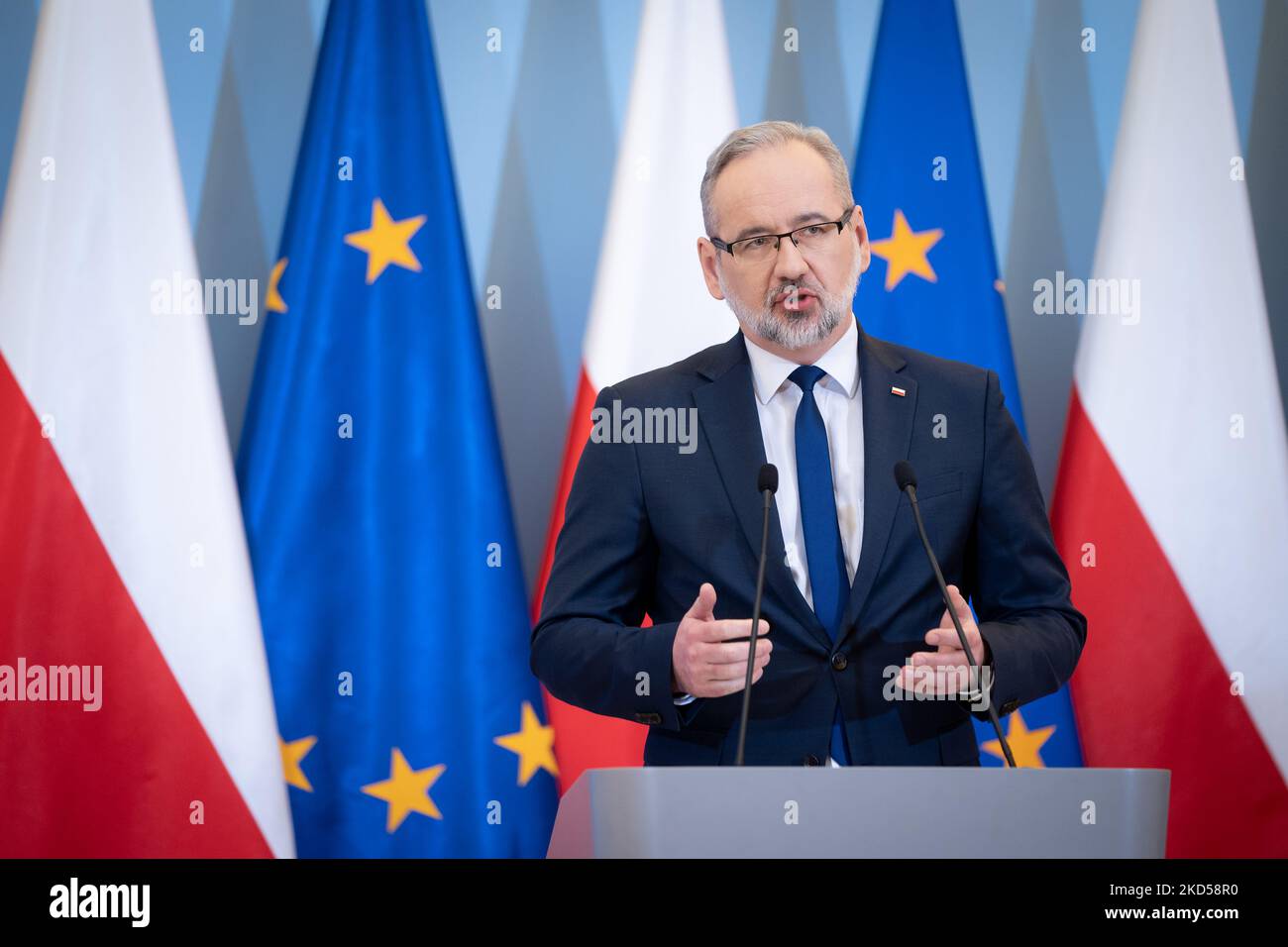 Polish Minister of Health Adam Niedzielski in Warsaw, Poland on 23 ...
