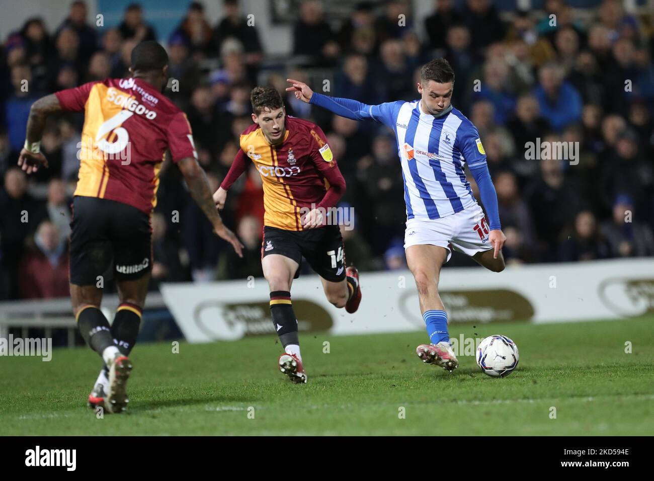 Hartlepool United's Luke Molyneux shoots at goal during the Sky Bet ...