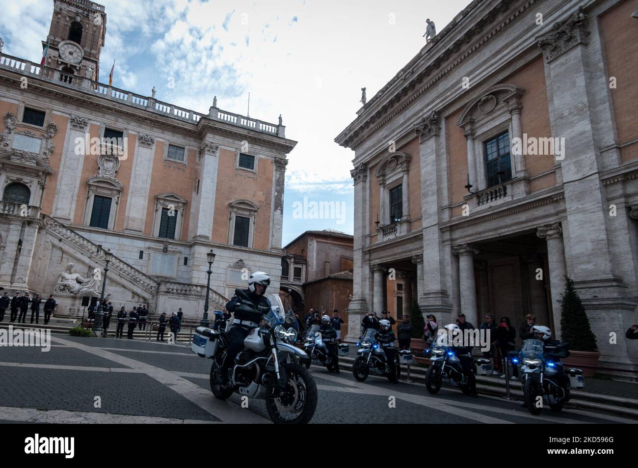 The Mayor of Rome, Roberto Gualtieri, with the Commander of the Local ...
