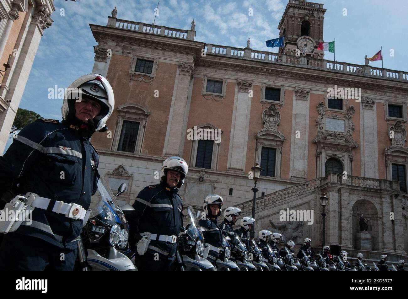 The Mayor of Rome, Roberto Gualtieri, with the Commander of the Local ...