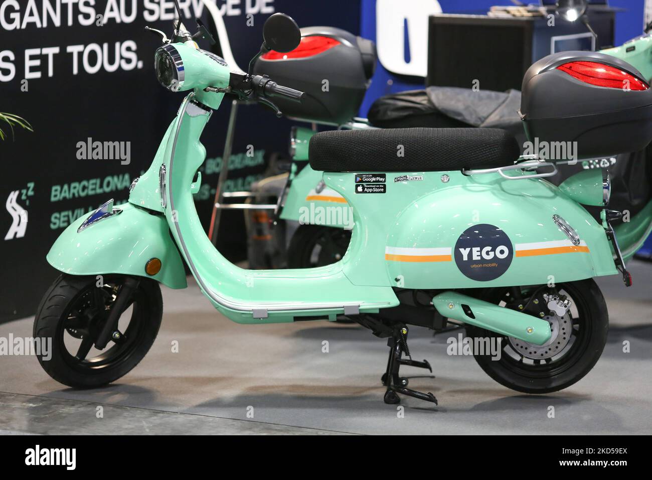 New electrically powered vehicles for the urban mobility are exhibited ...