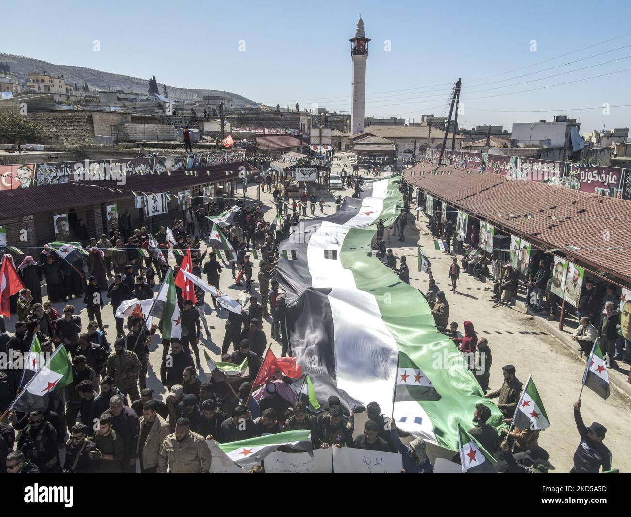 Syrians commemorate the eleventh anniversary of the Syrian revolution ...