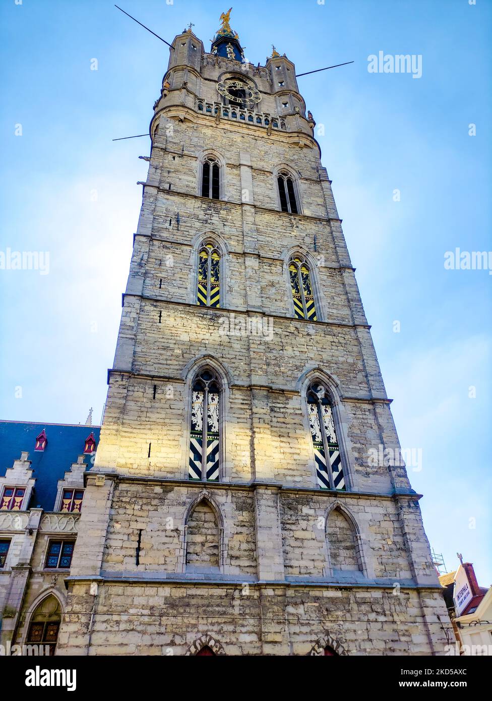 Belfort tower in Gent, Belgium. Medieval tower, Belfry of Ghent Stock ...