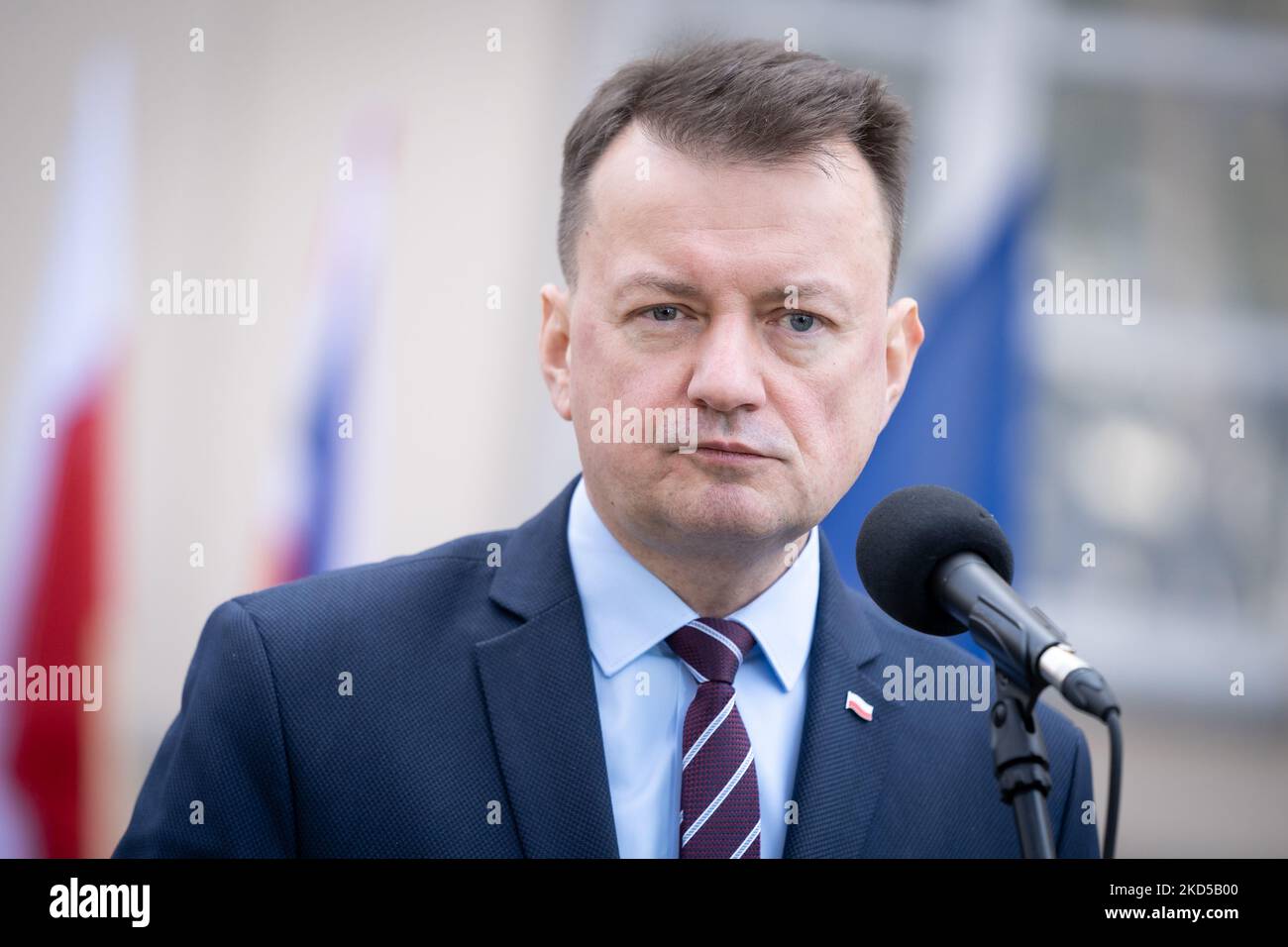 Polish Defence Minister Mariusz Blaszczak attend a joint press ...