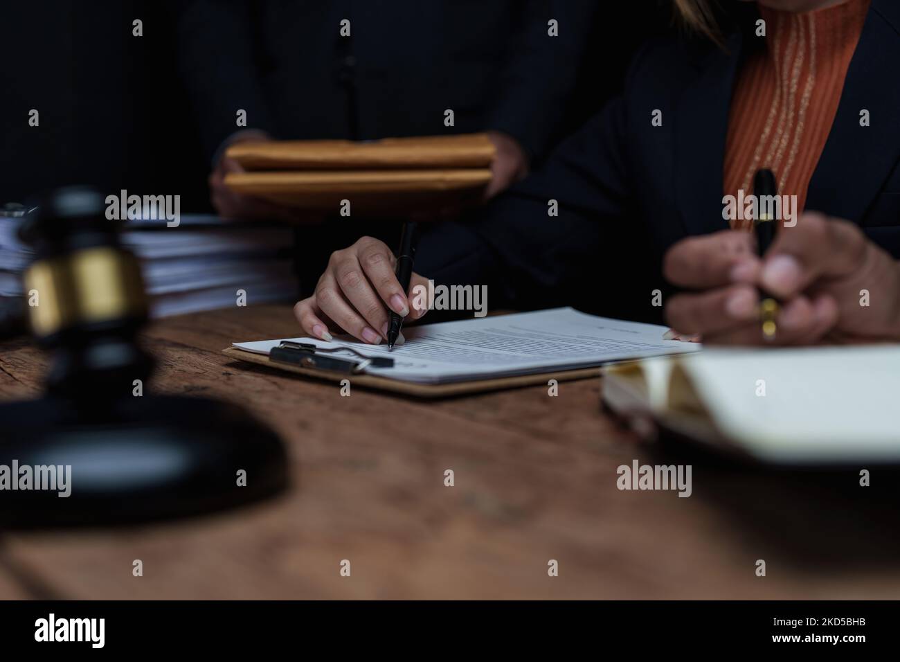 Group of Lawyer working and discussing in office workplace for ...