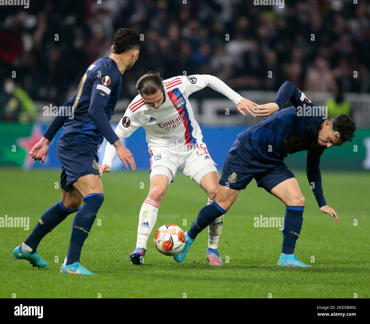 Maxence Caqueret of Olympique Lyonnais during the UEFA Europa League ...