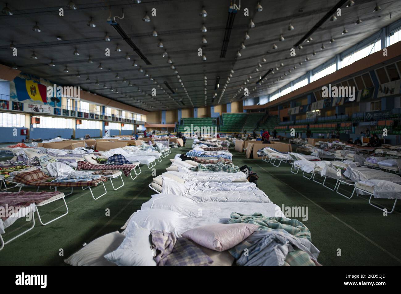 Manej, an international sports centre that now houses refugees, almost ...