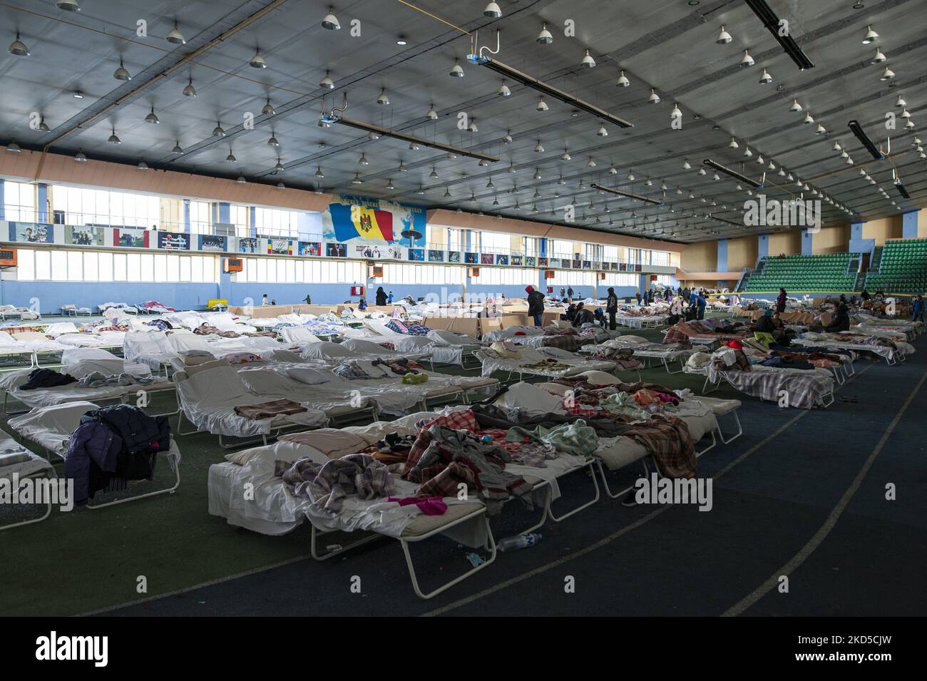 Manej, an international sports centre that now houses refugees, almost ...