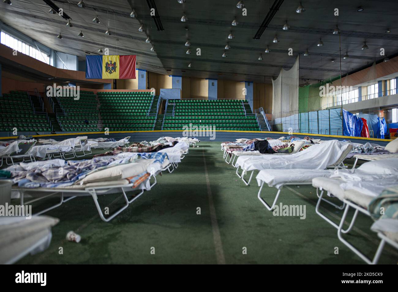 Manej, an international sports centre that now houses refugees, almost ...