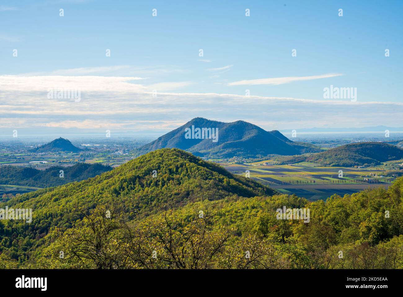 Colli Euganei Padova area view from Monte Ceva -Veneto Region of Itali ...
