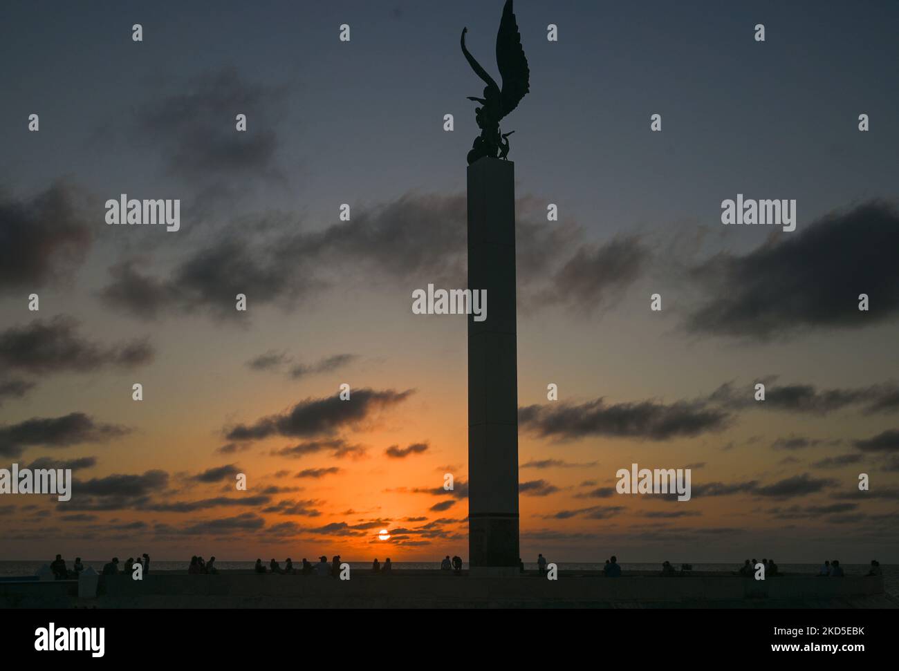 Monument to Miguel Angel Sulub at sunset. On Thursday, March 16, 2022 ...