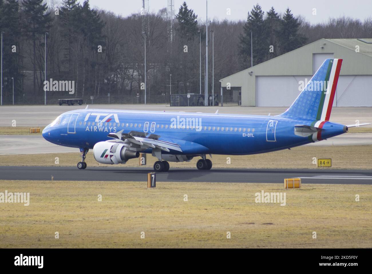New airline, ITA Airways Airbus A320 aircraft as seen with the new blue ...