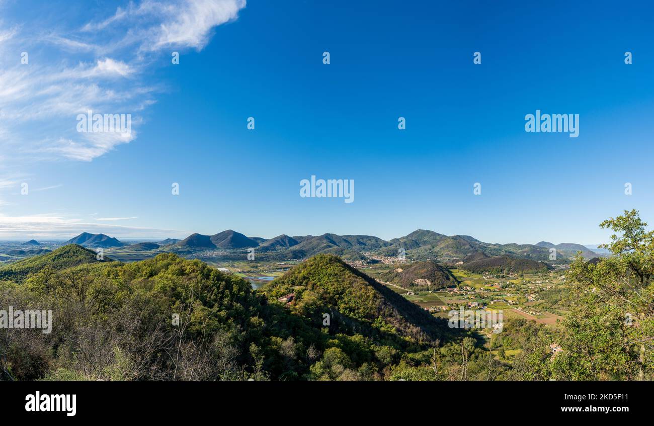 Colli Euganei Padova area view from Monte Ceva -Veneto Region of Itali ...
