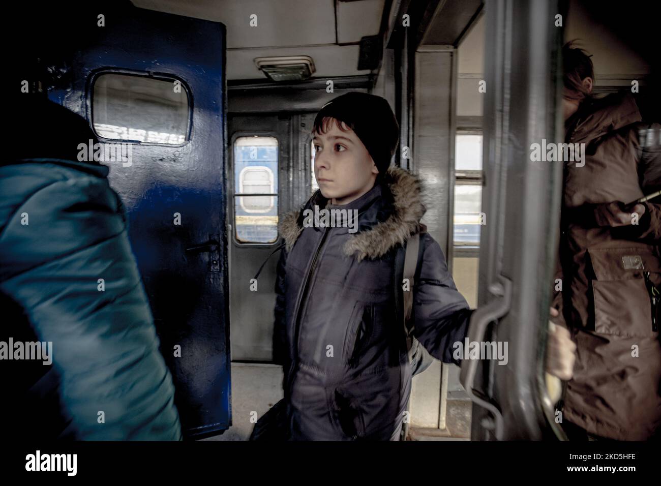Refugees boy on train hi-res stock photography and images - Alamy