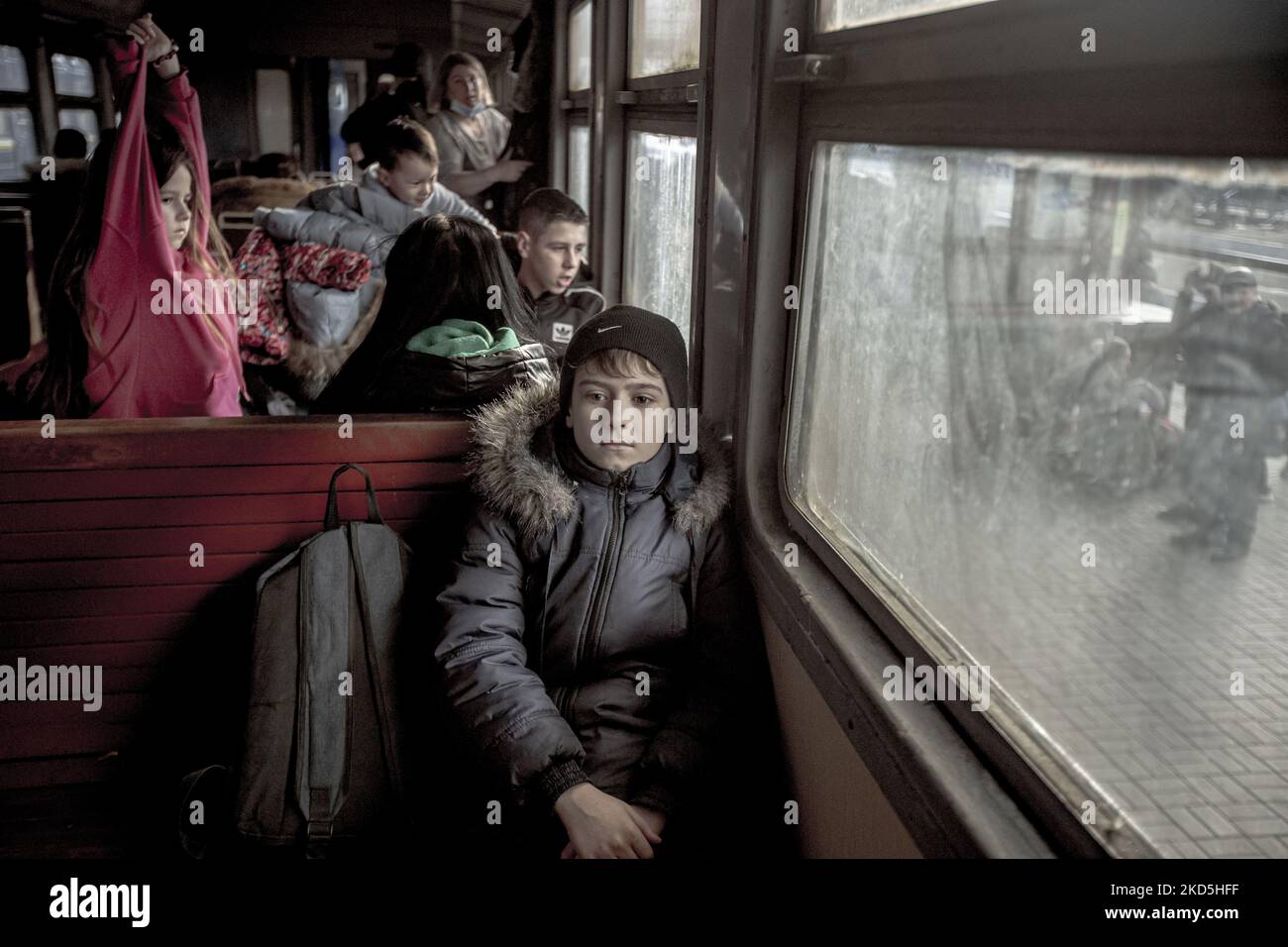 Refugees boy on train hi-res stock photography and images - Alamy