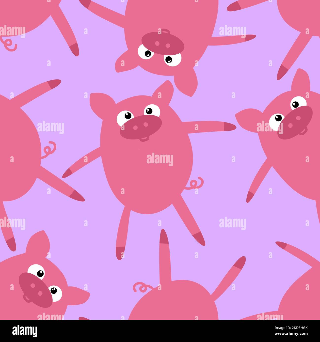 Farm animals cartoon seamless pigs pattern for wrapping paper and ...