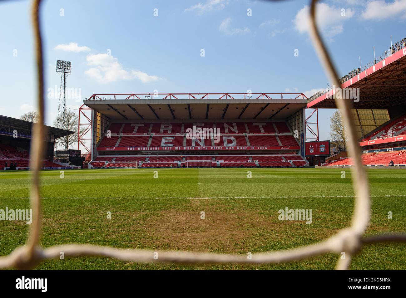 Trent End through the goal netting ahead of the FA Cup match between ...