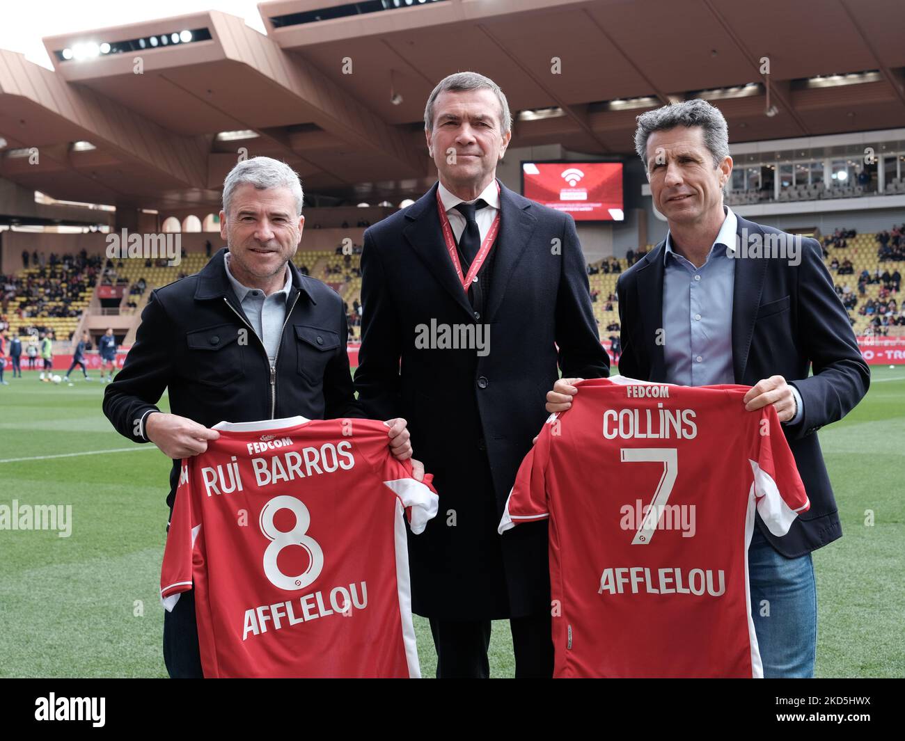 Rui Barros and John Collins during Ligue 1 match between Monaco v Paris ...